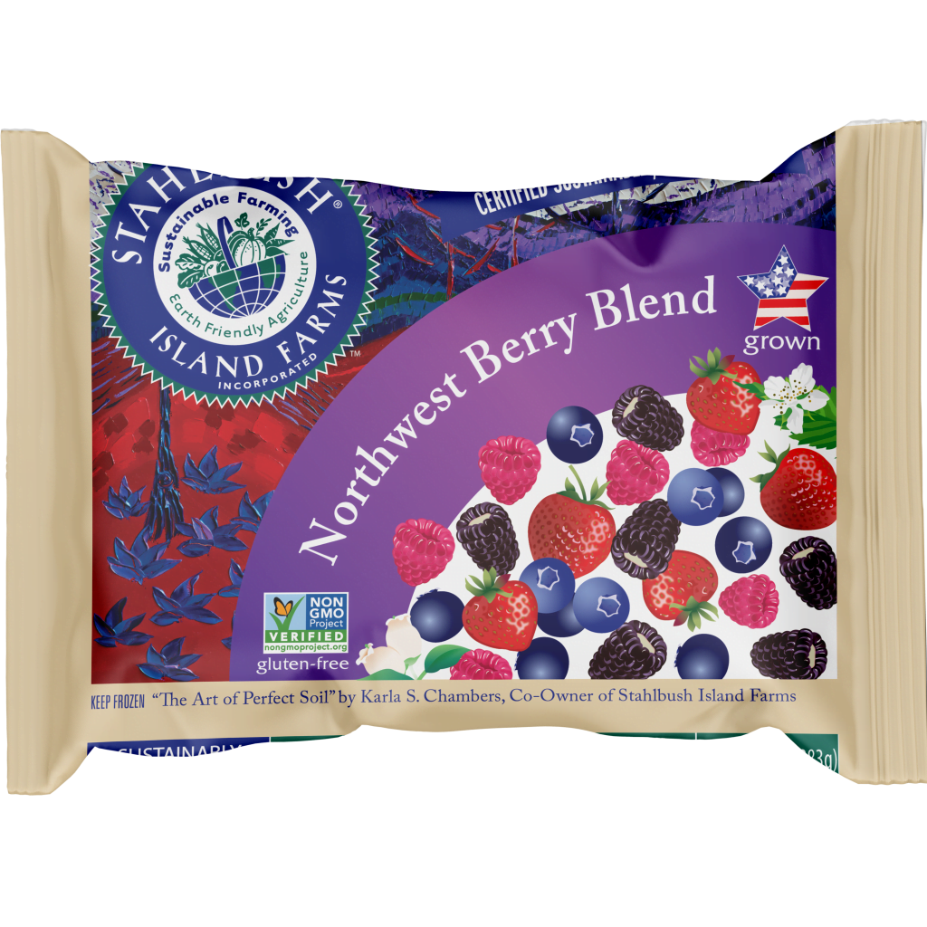 Chocolate Mixed Berry Cobbler - Stahlbush Island Farms