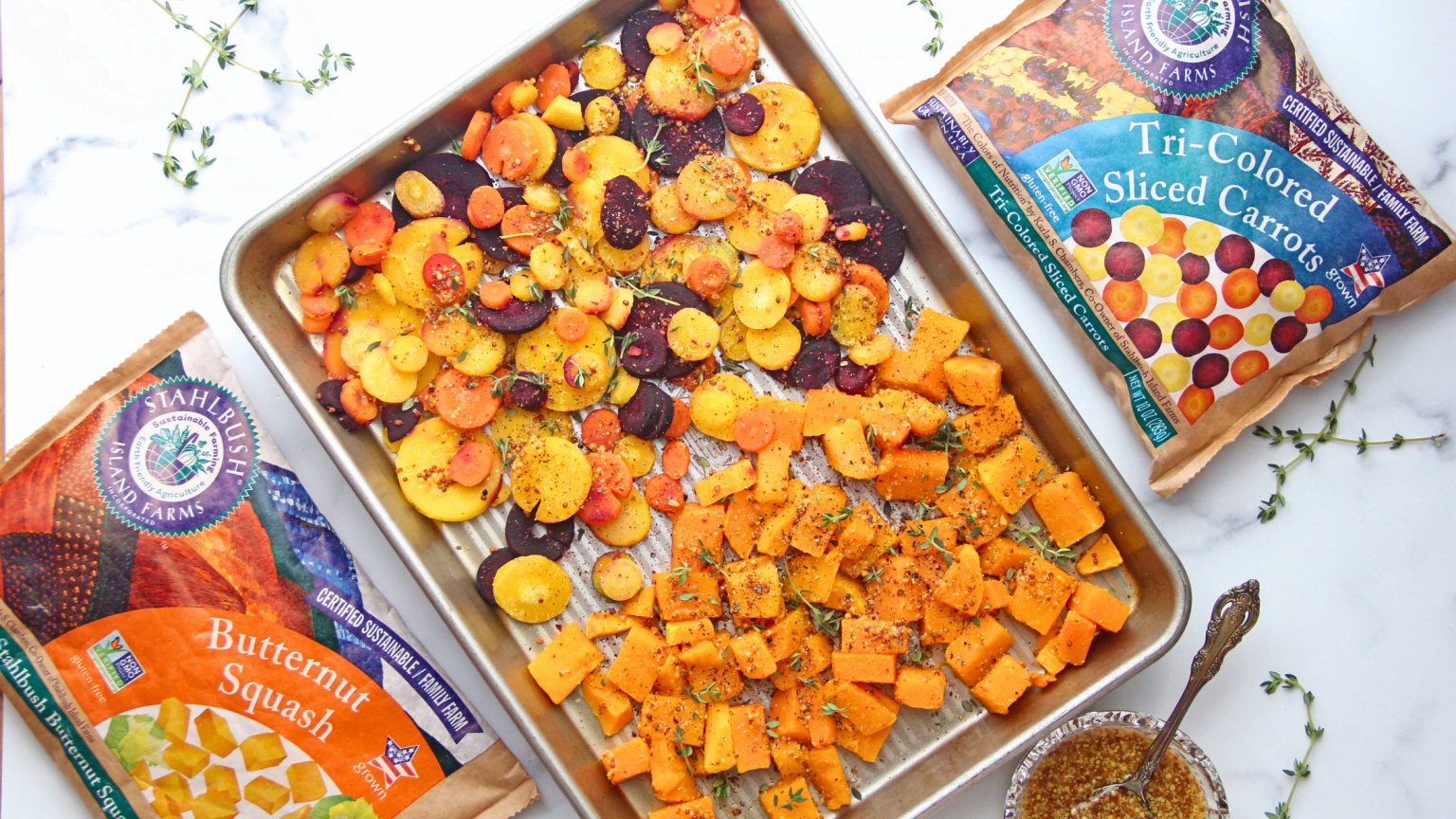 Roasted Veggie Fall Harvest Salad - Stahlbush Island Farms