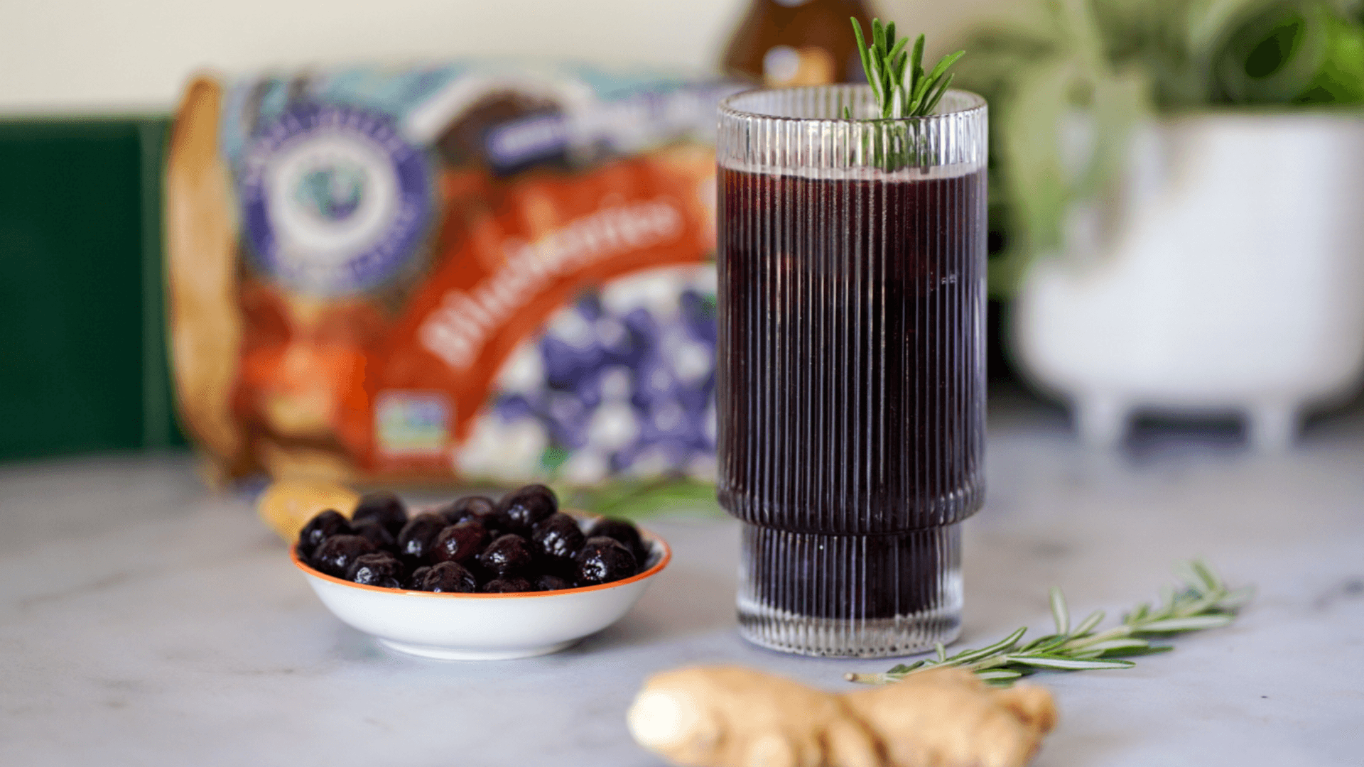 Sparkling Blueberry Ginger Mocktail - Stahlbush Island Farms